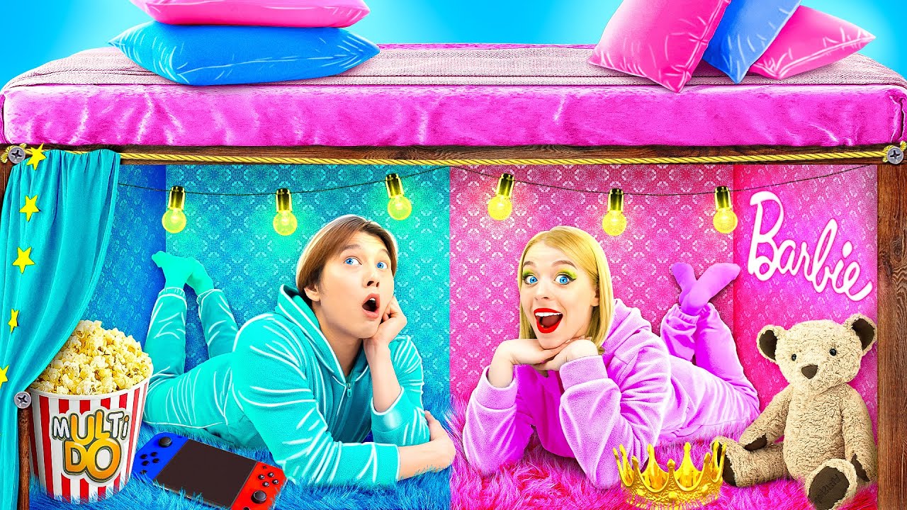 Secret Rooms Under The Bed | 24 Hours Challenge by Multi DO - YouTube