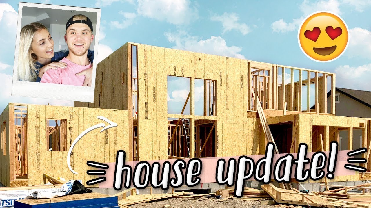 OUR NEW HOUSE HAS WALLS! HOME BUILDING UPDATE! - YouTube