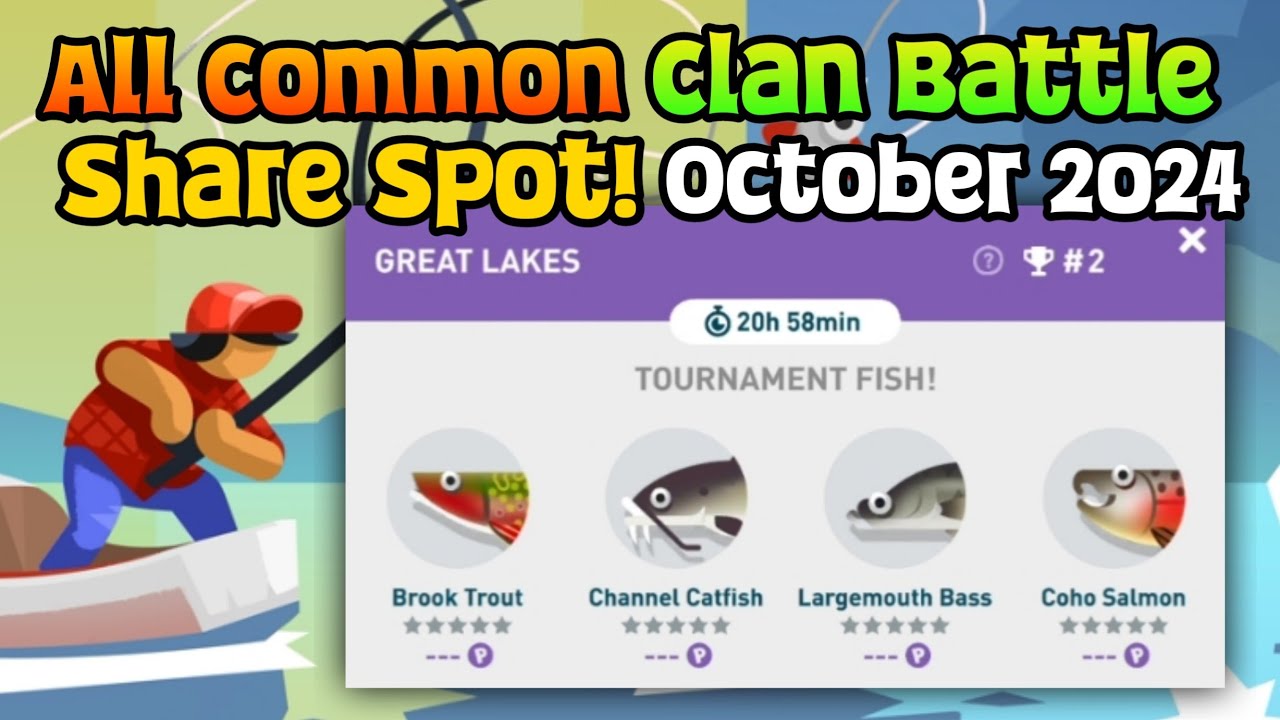 ALL COMMON CLAN BATTLE FISH SPOT Great Lakes - Creatures of the Deep ...