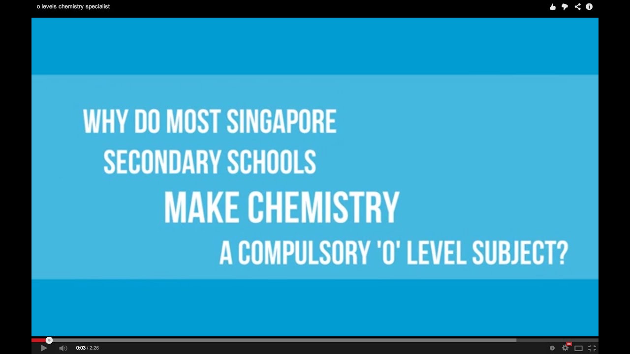 Why Is Chemistry Compulsory In Most Singapore Secondary Schools YouTube