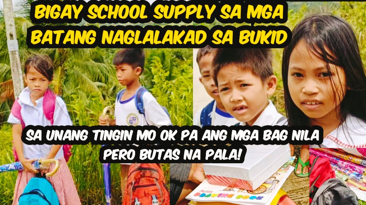 SURPRESA SA DAAN! BIGAY SCHOOL SUPPLIES SA MGA BATANG NAGLALAKAD SA ...