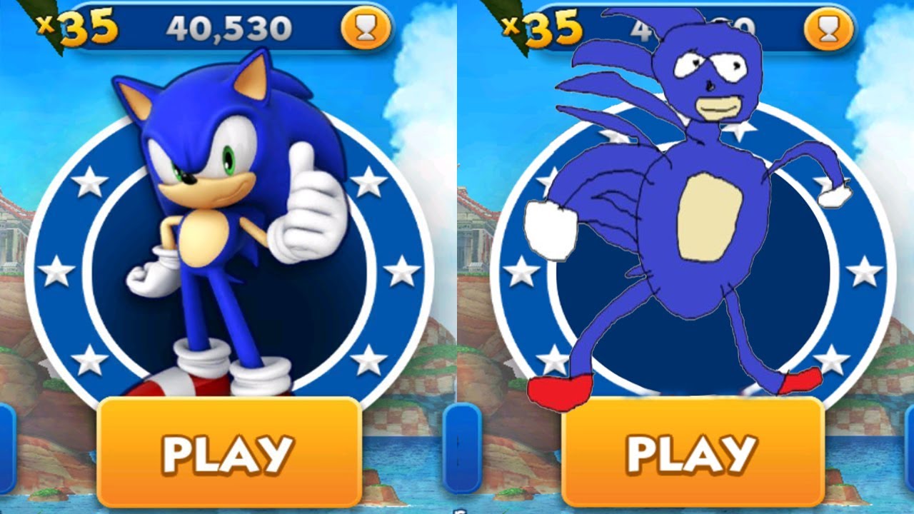 Sonic Dash vs Go Sanic Goo MEME - All Characters Unlocked All Bosses ...