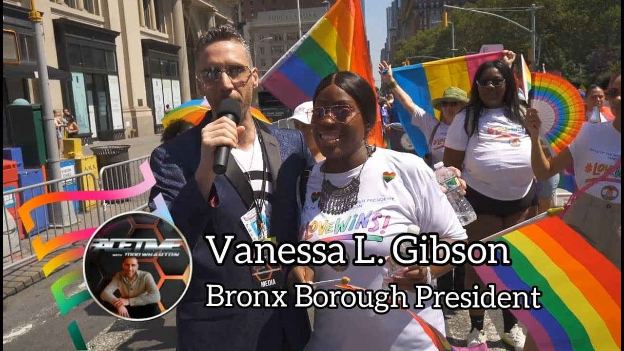 Todd interviews Bronx Borough President Vanessa L. Gibson at the 2022 ...
