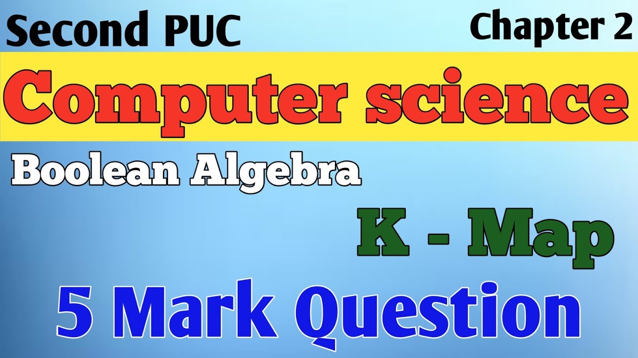 Second PUC Computer science | Draw and Minimise K map - YouTube