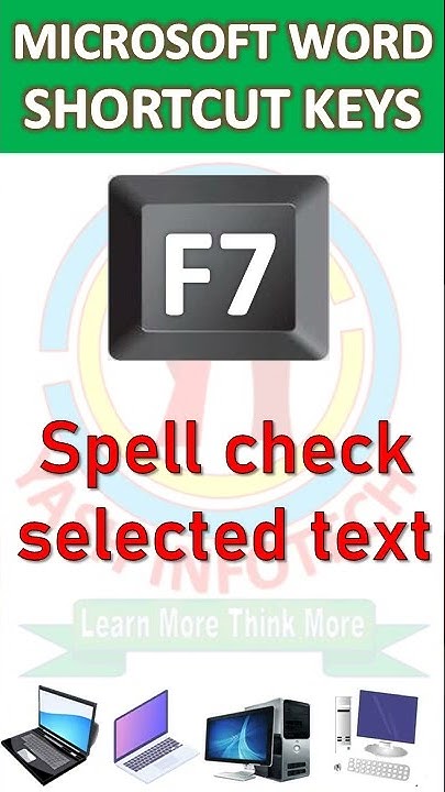 F7 – Spell check selected text, MICROSOFT WORD SHORTCUT KEYS - YouTube