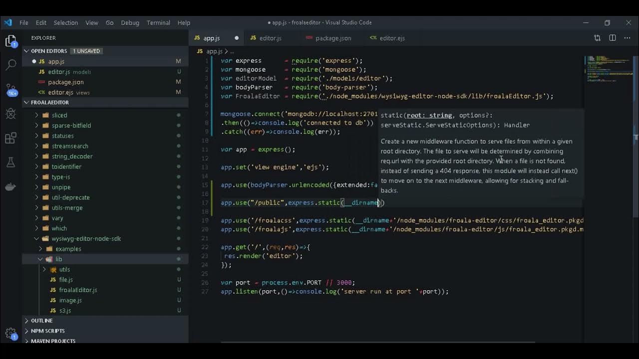 How To Upload Image in Froala Editor(Node.Js) - YouTube