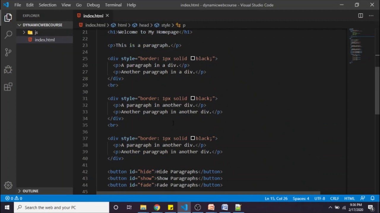 Jquery Events And Effects Youtube