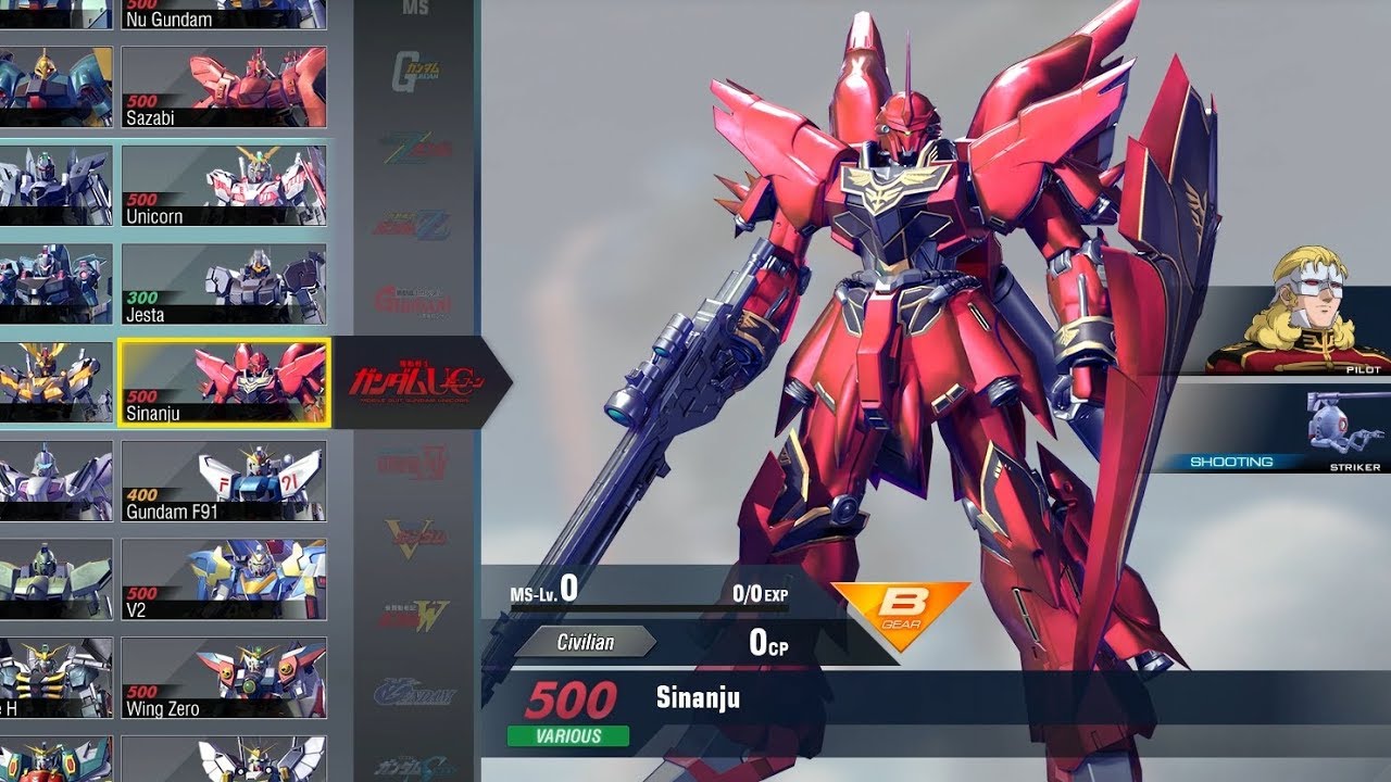 Gundam Versus Combo Guide - Sinanju - YouTube