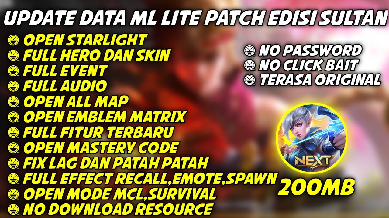 Data ML Lite Full Event 200Mb Update Patch Yin | ML Lite | Cara ...