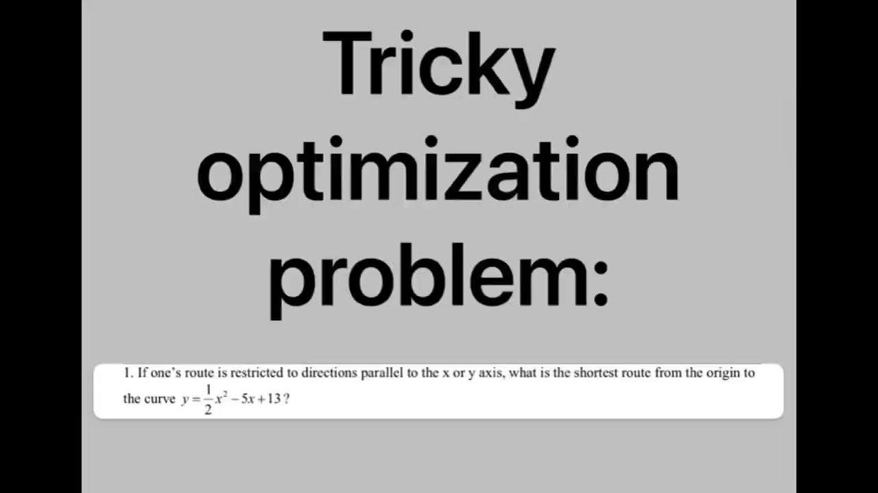 Calc AB tricky optimization: finding derivative and easy number line ...