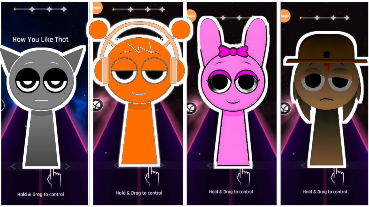 Gray🆚Oren🆚Pinki🆚Tunner / tiles hop EDM rush - YouTube