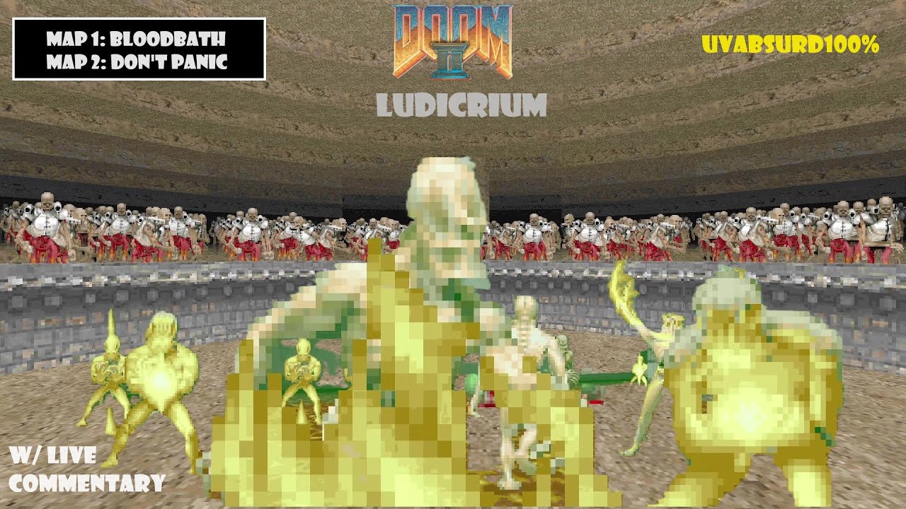 Doom II - Ludicrium - Maps 1 & 2 - UVABSURD100% - YouTube