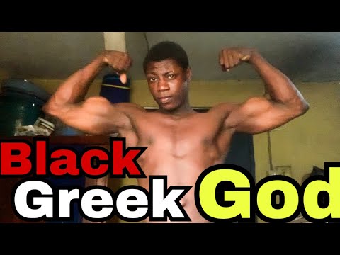 Black Greek God most muscular black 17 year old teen flexing muscle #muscleworship