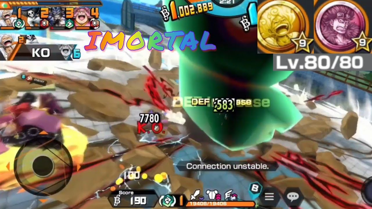 Testei o Luffy nika full cura na rank mais alta do jogo e a força dele ...