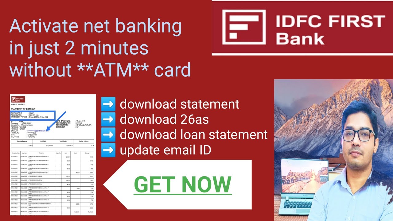 IDFC First Bank net banking and account Statement - YouTube