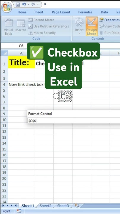 Check Box use in Excel #excelhacks #exceltricks #excel #exceltips - YouTube
