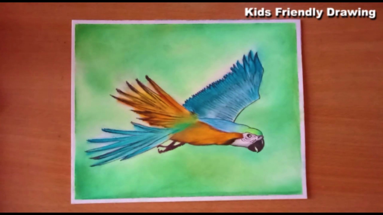 How To Draw Scenery of Bird Flying Step by Step - YouTube