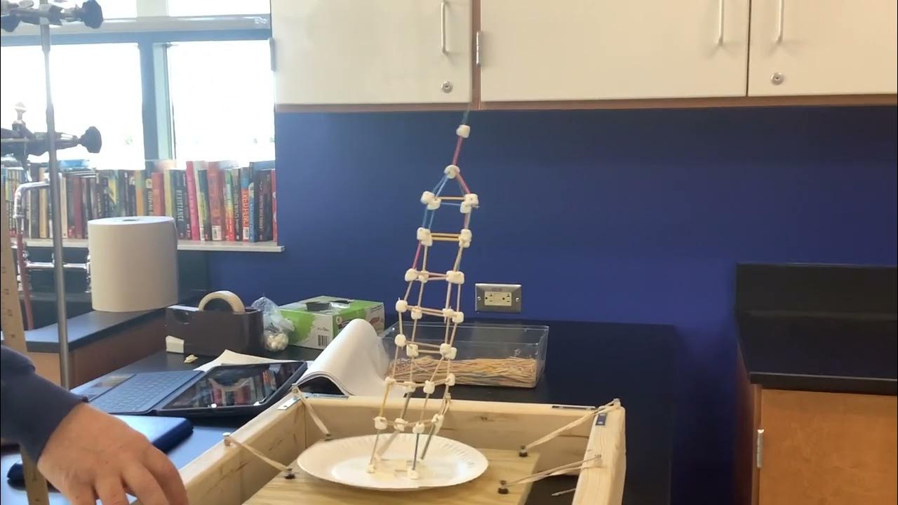Toothpick and marshmallow tower earthquake test - YouTube