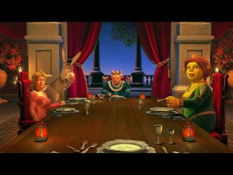 Shrek dinner scene but everytime someone eats or drinks it gets loud ...