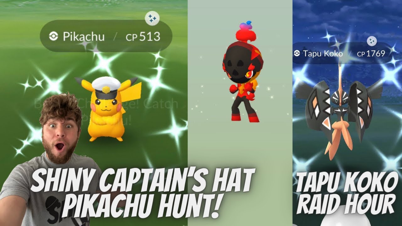 Shiny Captain’s Hat Pikachu Hunt In Pokemon Go! Charcadet DEBUT and ...
