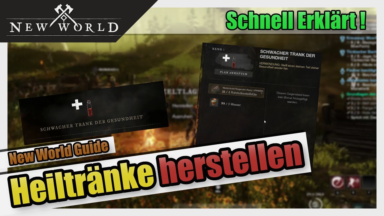 Heiltränke herstellen | Guide | Tipps | New World Deutsch - YouTube