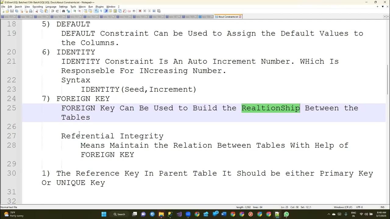 About Constraint With Alter Statement - YouTube