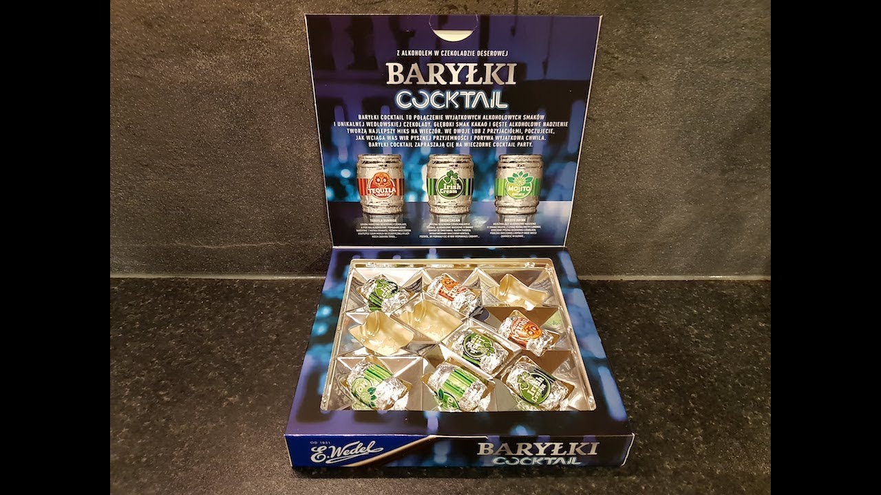 E Wedel BARYŁKI Cocktail | Polish Alcoholic Chocolate Review - YouTube