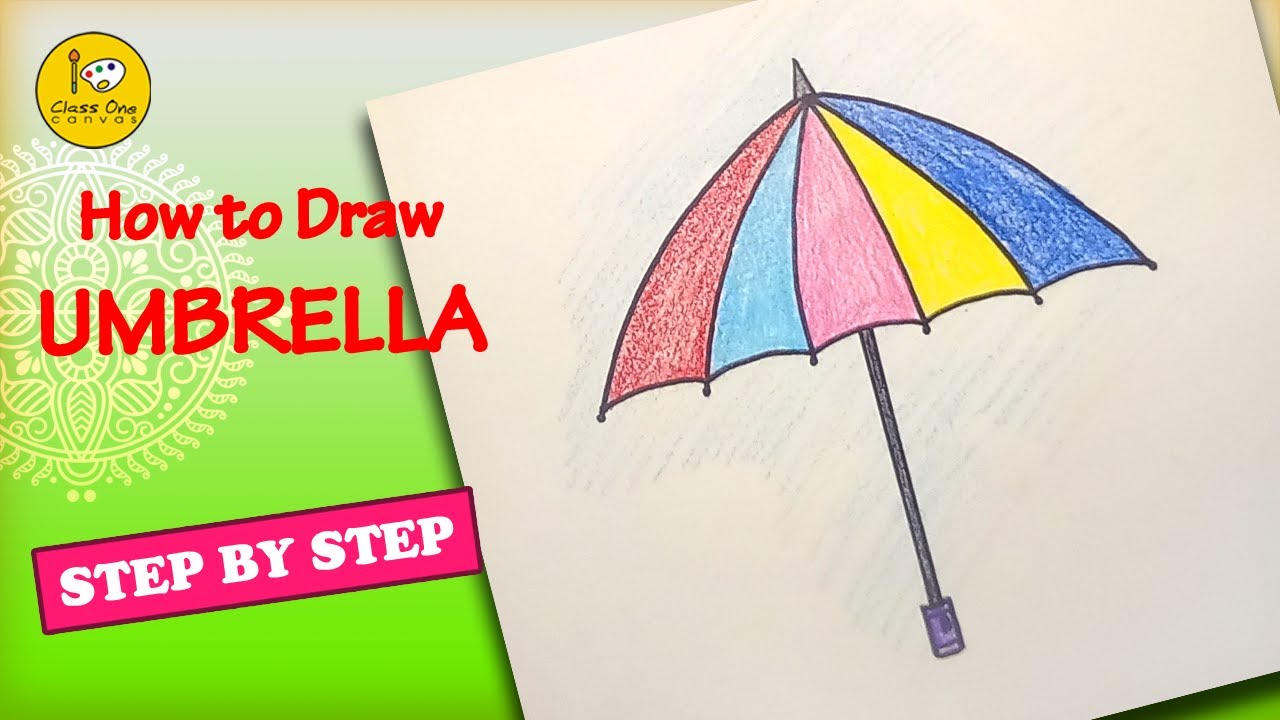 How to draw Umbrella #step by step umbrella drawing #easy drawing#Class ...