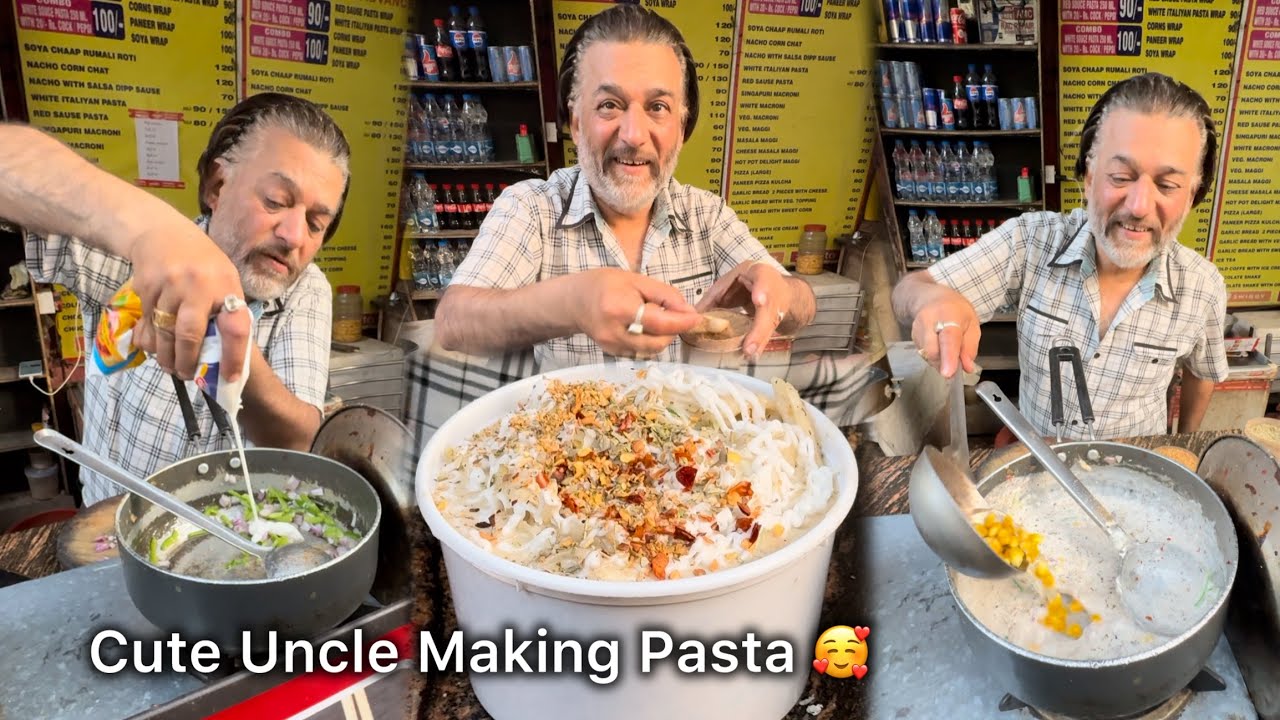Cute Uncle Selling White Sauce Pasta 🥰| Best street pasta in delhi ...