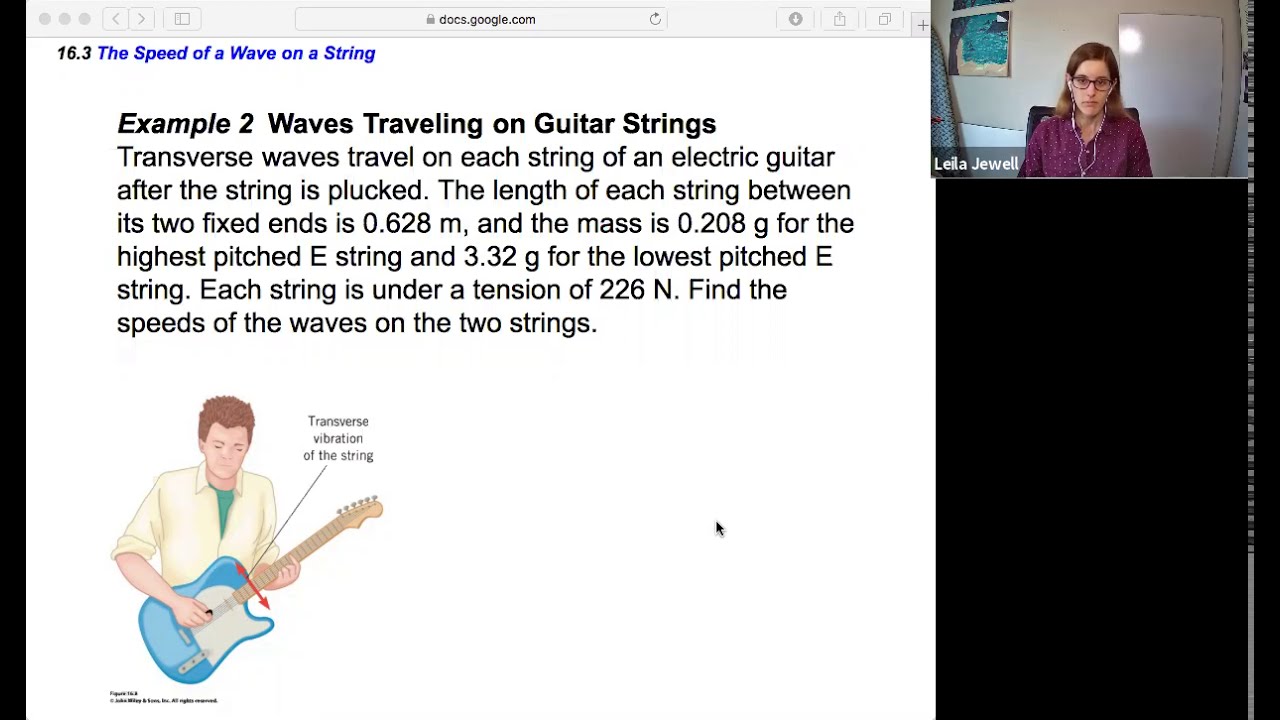 phys2A ch16.3-4 The Speed of a Wave on a String - YouTube