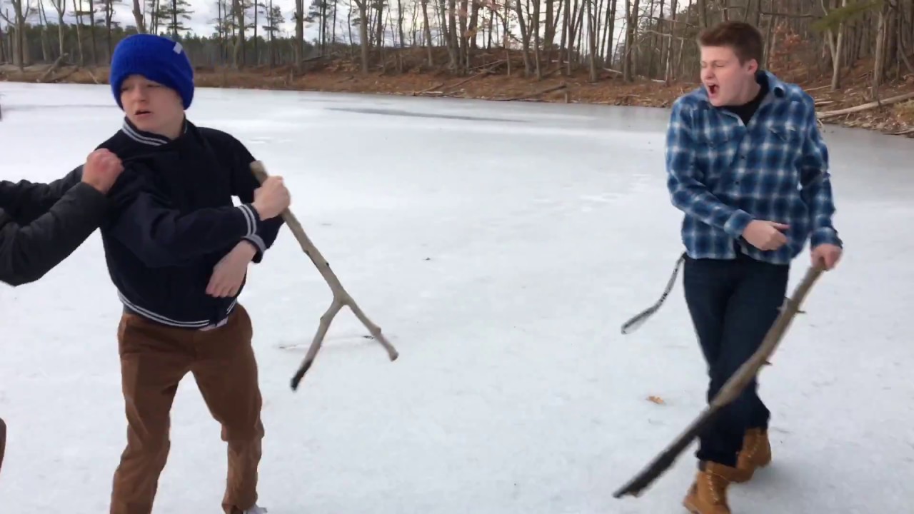 KID GETS MAD!!! ALMOST FALLS THROUGH ICE!!! FIGHTS HIS FRIENDS!!!! MUST ...