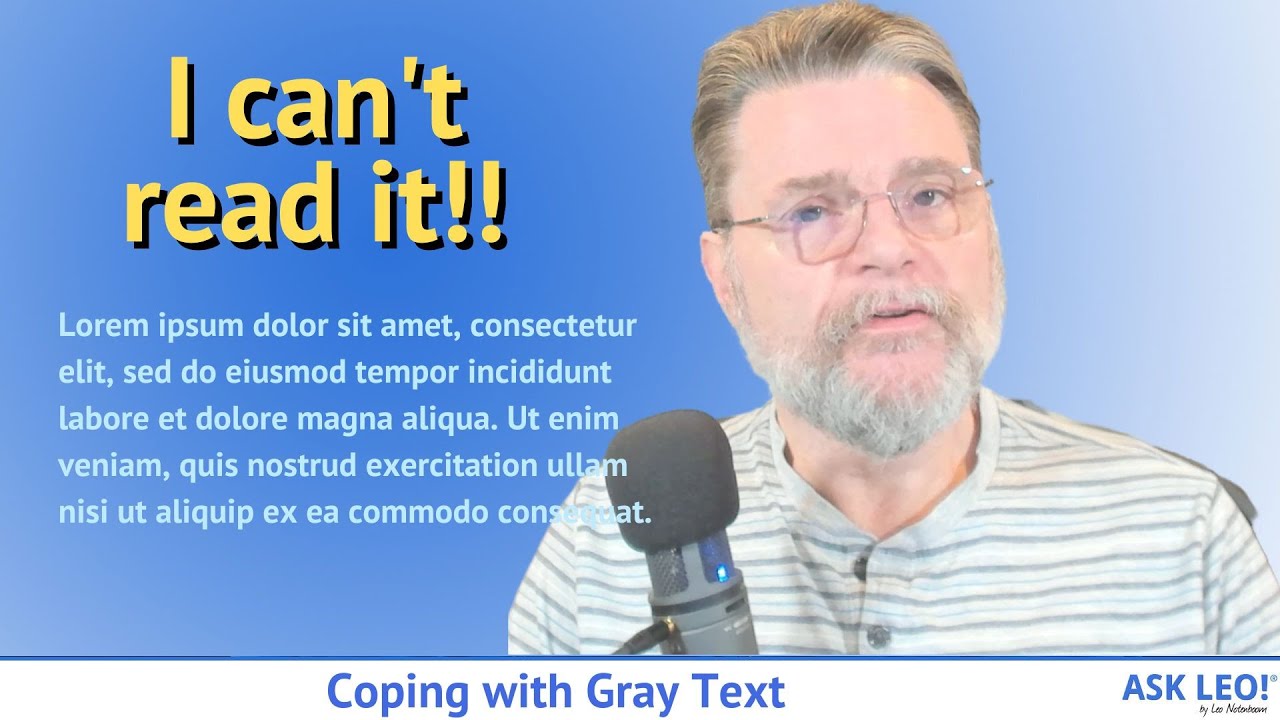 Coping with Gray Text - YouTube