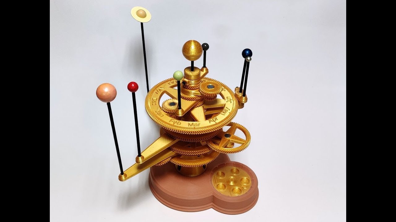 3D- Printed Mechanical Planetarium Demonstration - YouTube