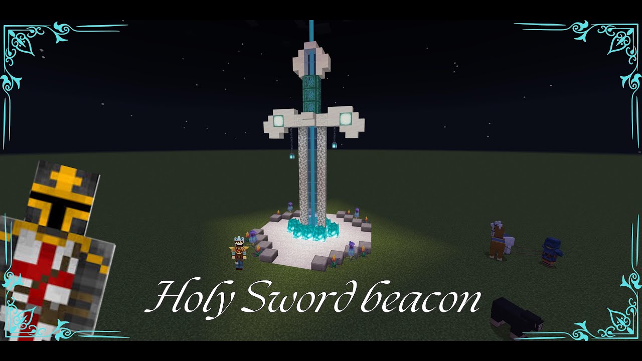 Minecraft Tutorial: Simple Holy Sword Beacon - YouTube