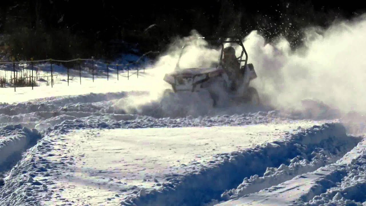 Polaris RzR in 20 inches of snow 2 - YouTube