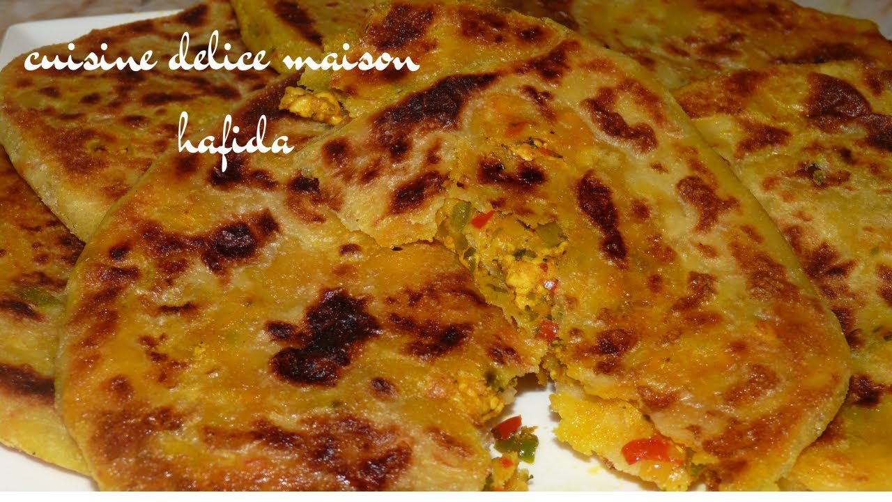 recette Msemen crêpes marocaine farcis au poulet / مسمن مغربي معمر ...