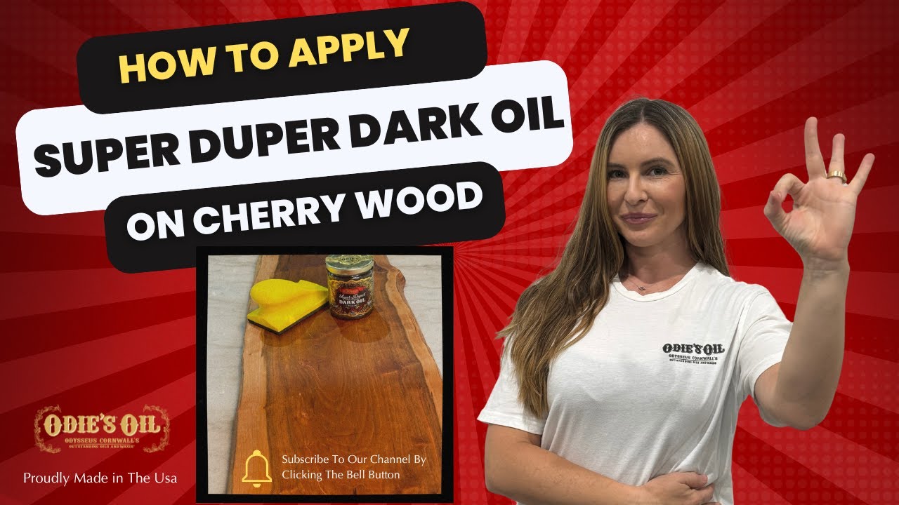 How to apply Super Duper Dark Oil on a Cherry Wood Slab #odiesoil - YouTube