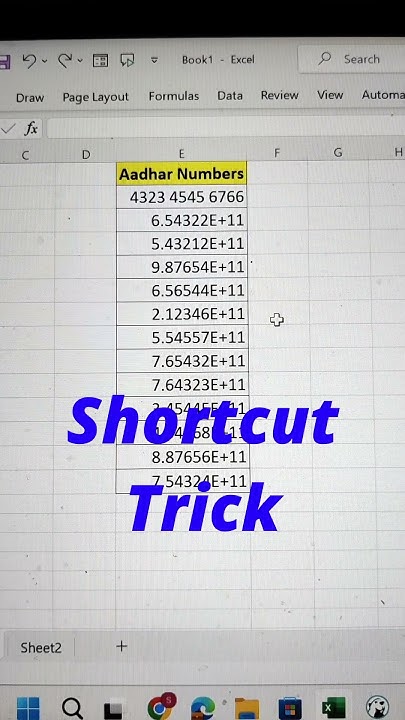 Convert Aadhar Numbers Into Correct Format | Custom Formatting Shortcut Trick In Excel 🔥 # ...