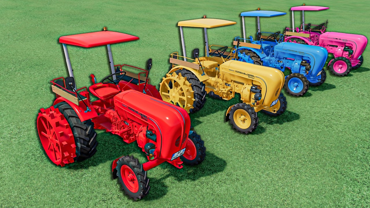Work with Colors - GRASS WORK Mini Tractors Of Colors | Farming ...
