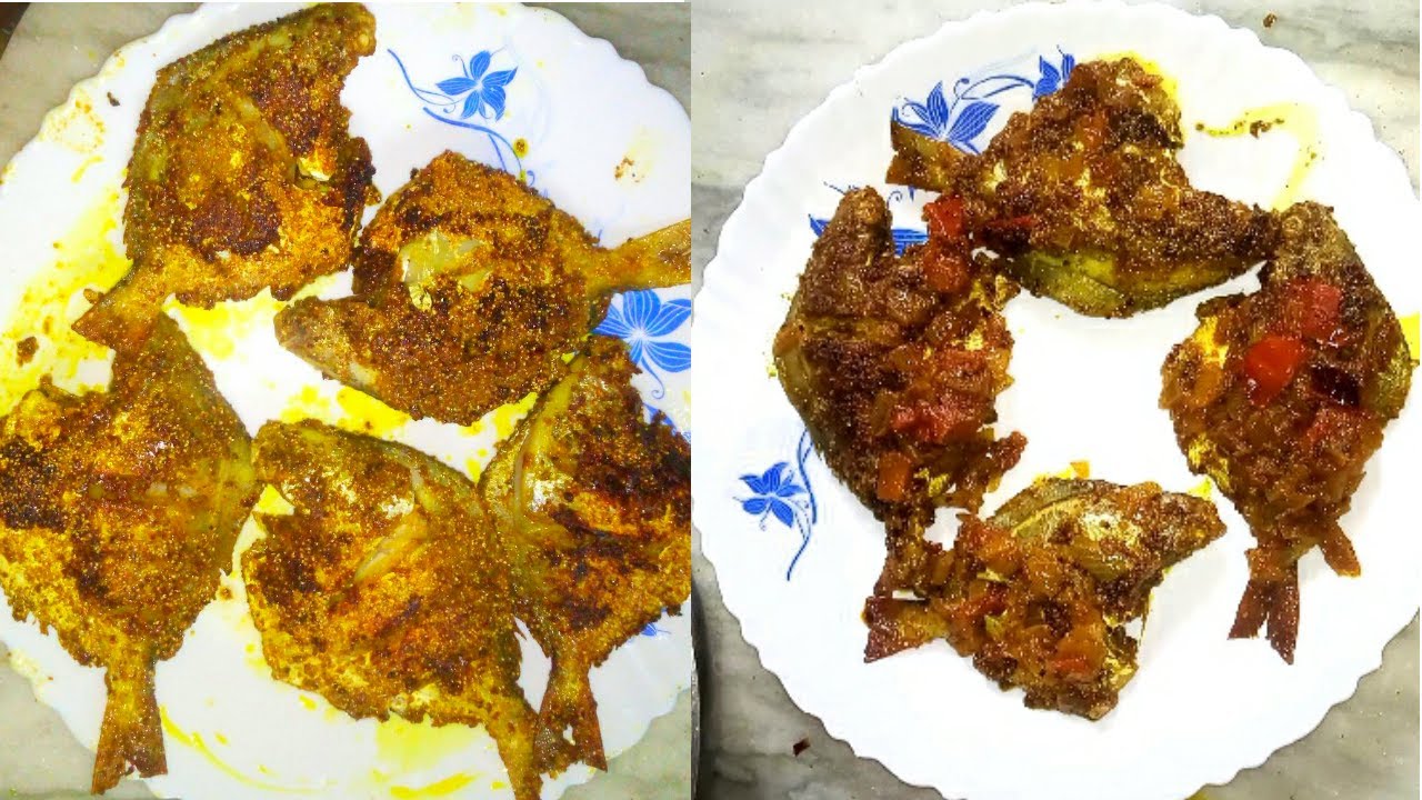 Pomfret recipe || pomfret masala fried in bengali || pomfret macher jal ...