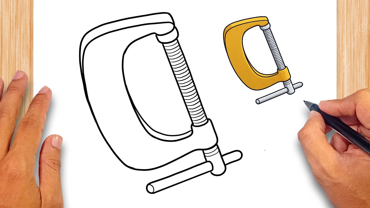 How to draw G Clamp - Easy Drawing for Kids & Beginners - YouTube