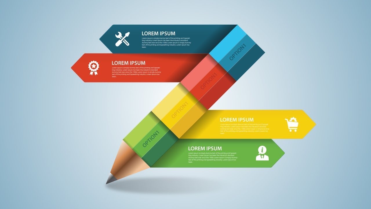 How to create pencil shape infographic | Adobe illustrator | Graphic ...
