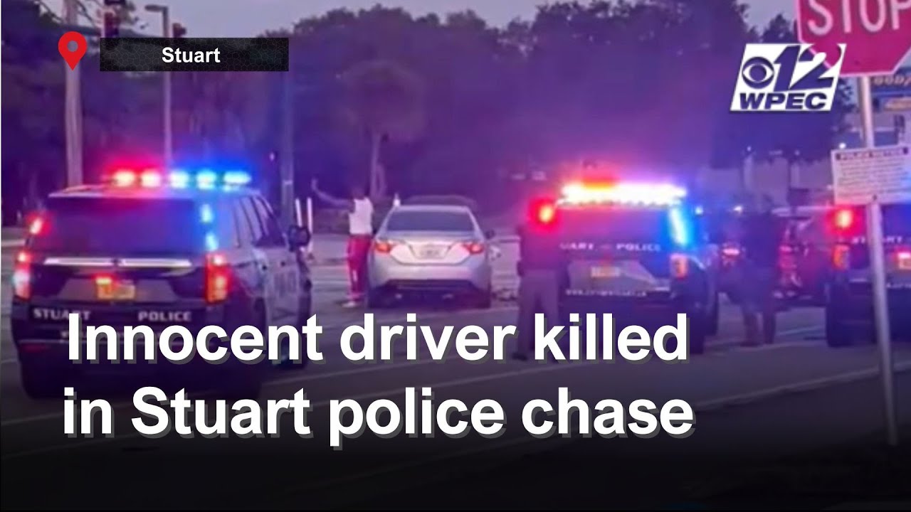 Stuart police chase ends in 4-car crash, killing innocent driver - YouTube