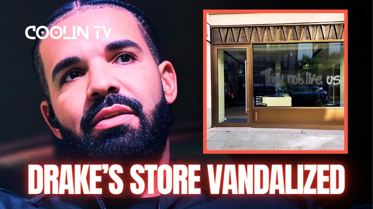 Drake's London OVO Store VANDALIZED With Kendrick Lyrics - YouTube