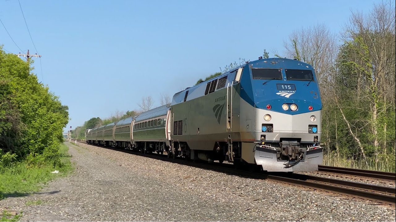 Amtrak 281 w/ AMTK 115 & 707 Trailing on Rear! Jordan, NY (6/19/23 ...