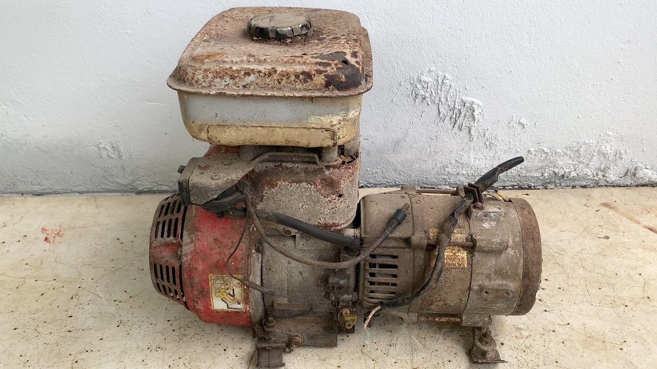 Restoration of Old Abandoned 4 Stroke Gasoline Generator // Rusty Old ...