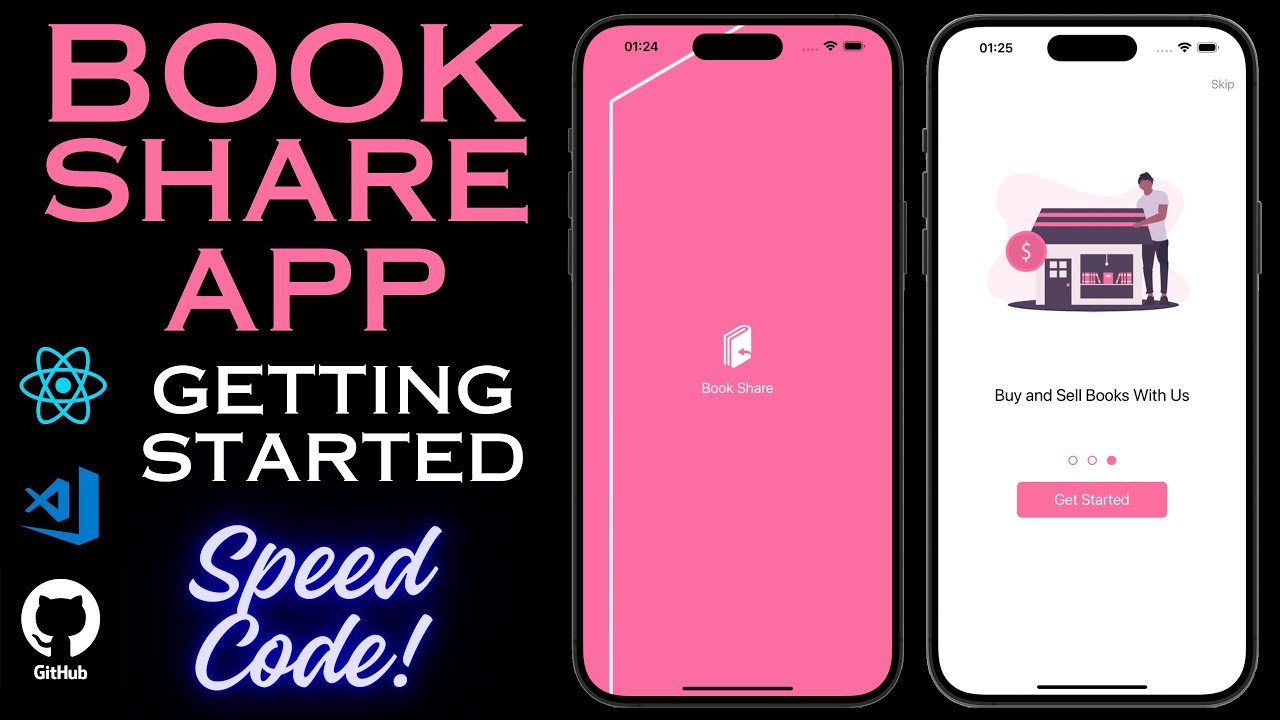 React Native Speed Coding: Crafting 'Getting Started' Screens for Book Share App! - YouTube