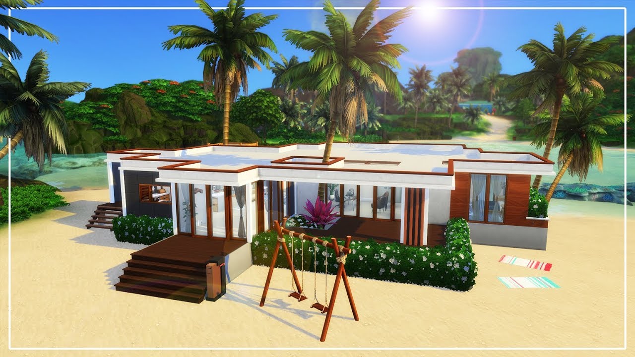 Sims 4 Speed Build | Modern Beach House - YouTube