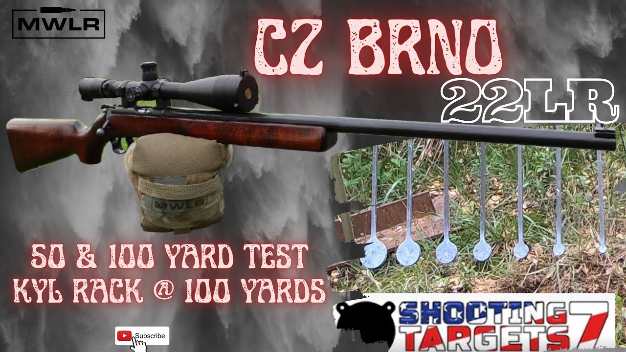 CZ Brno 22LR 50 and 100 Yard Test Plus KYL Rack - YouTube
