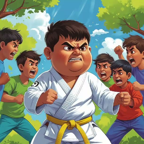 karate boy teach lesson to fat guy.. - YouTube